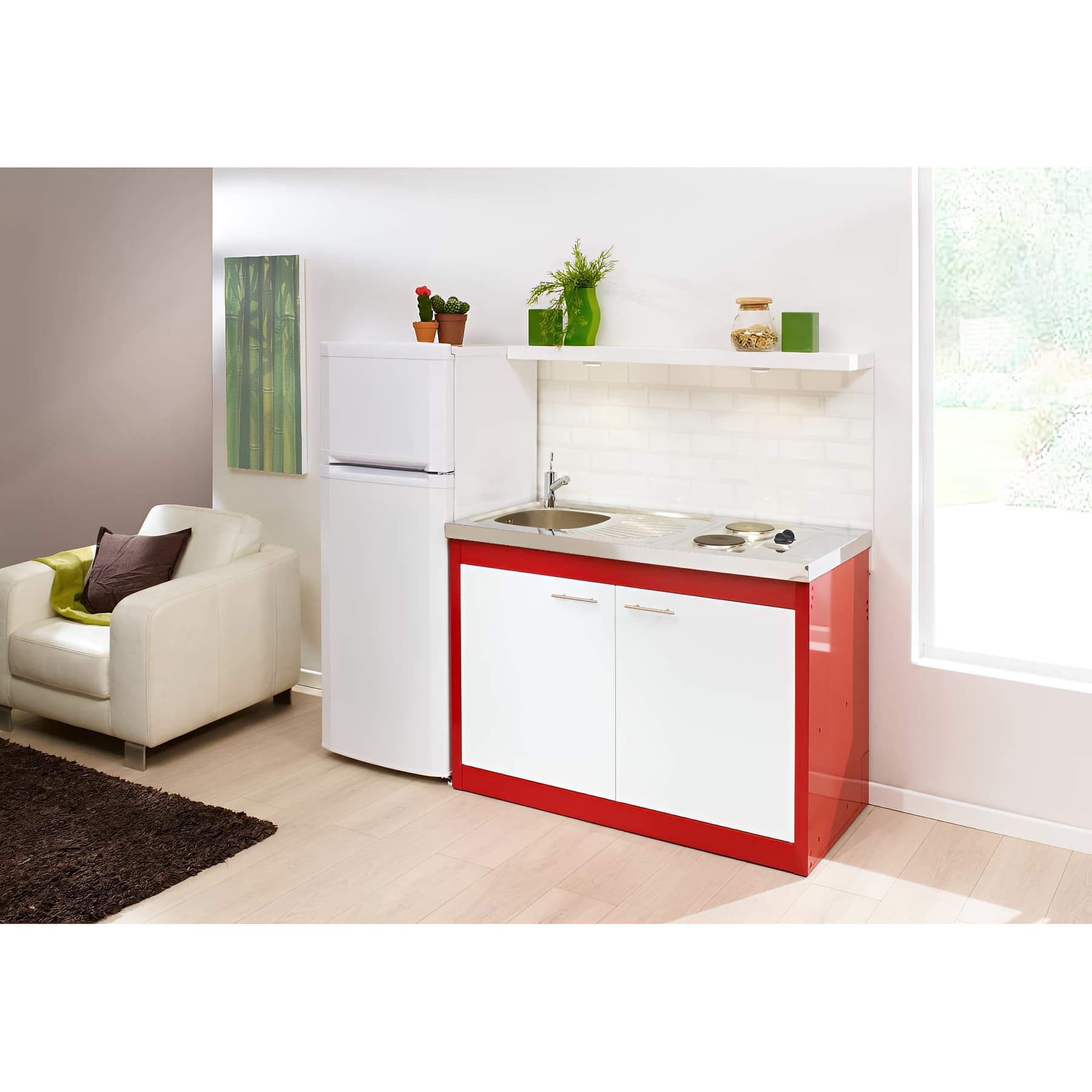Meuble sous évier 2 portes 120x60 métallique MODERNA CLIPMETAL couleur ...