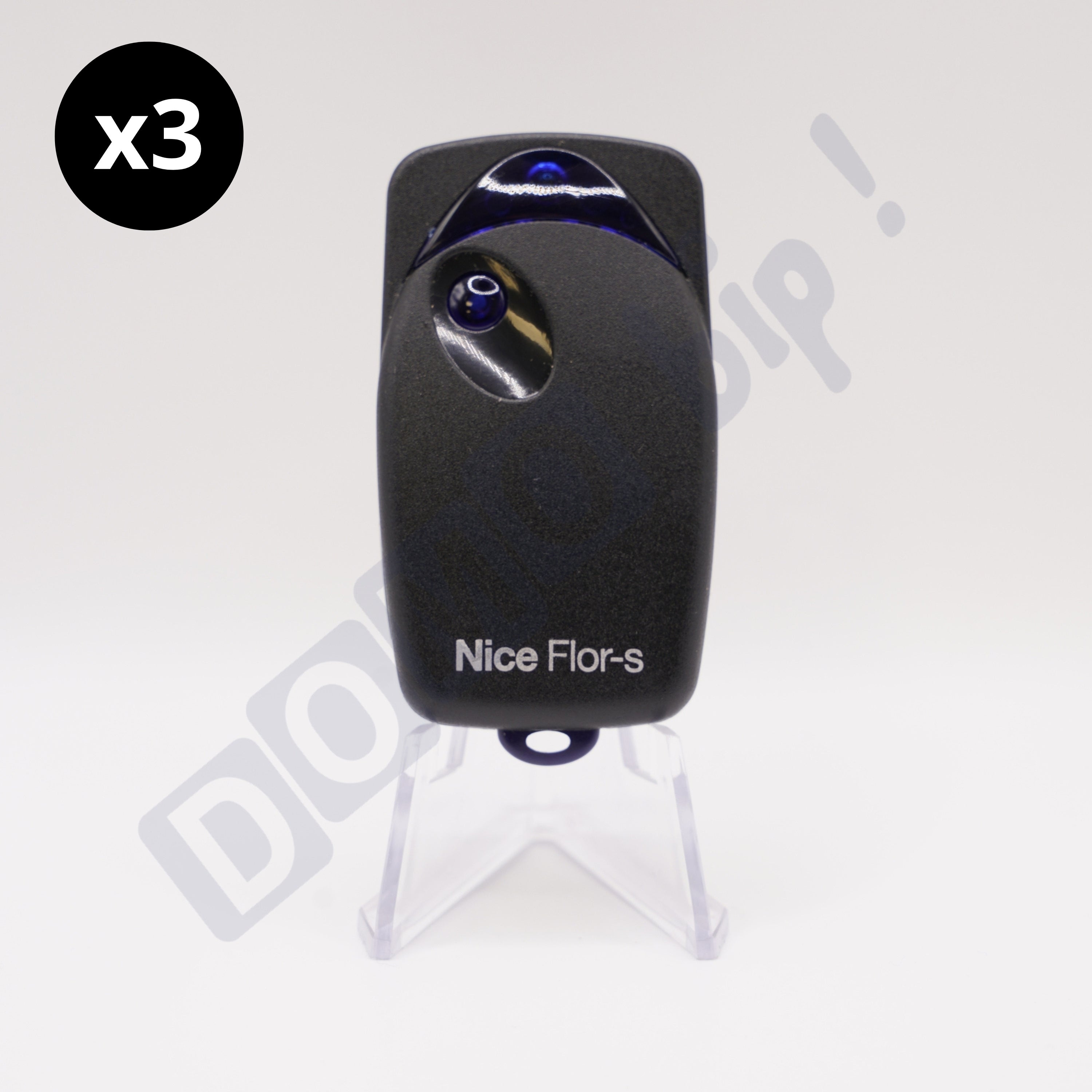 Lot de 3 télécommandes NICE FLO1R-S - 1 canal 433,92 MHz + 1 porte-clés Domobip | Leroy Merlin