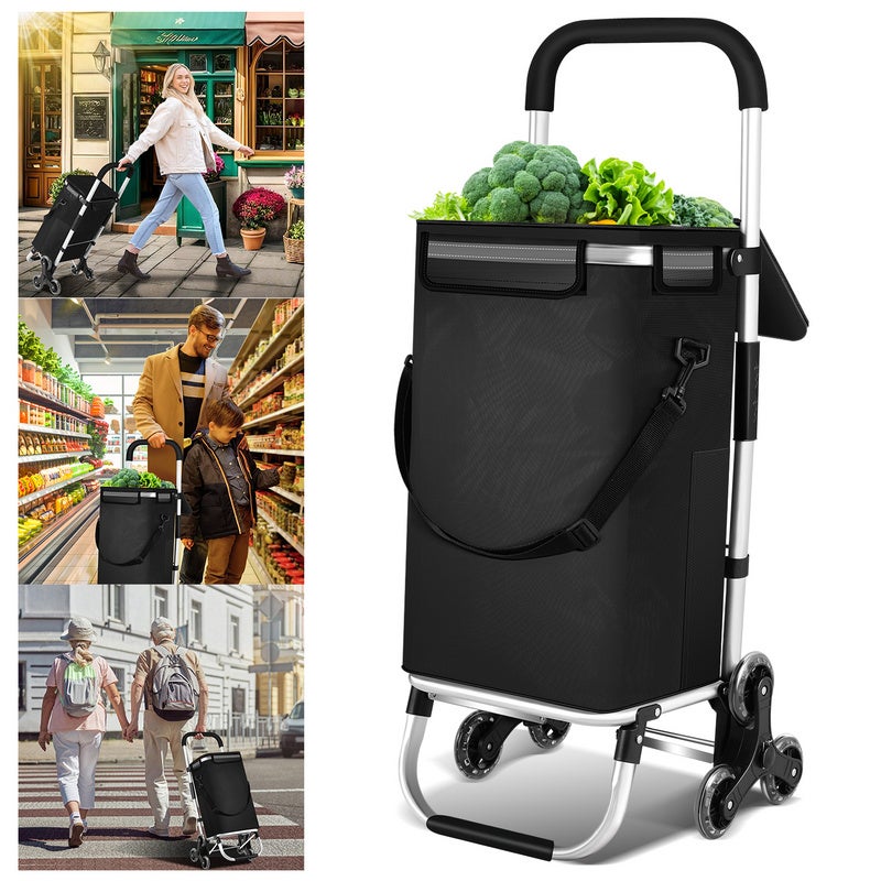 Chariot de course pliable à 6 Roues Chariot pliable portable en ...