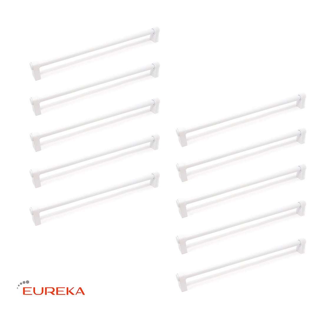 Lot de 10 poignées de meuble Pavia Aluminium Blanc entraxe 320mm mat ...