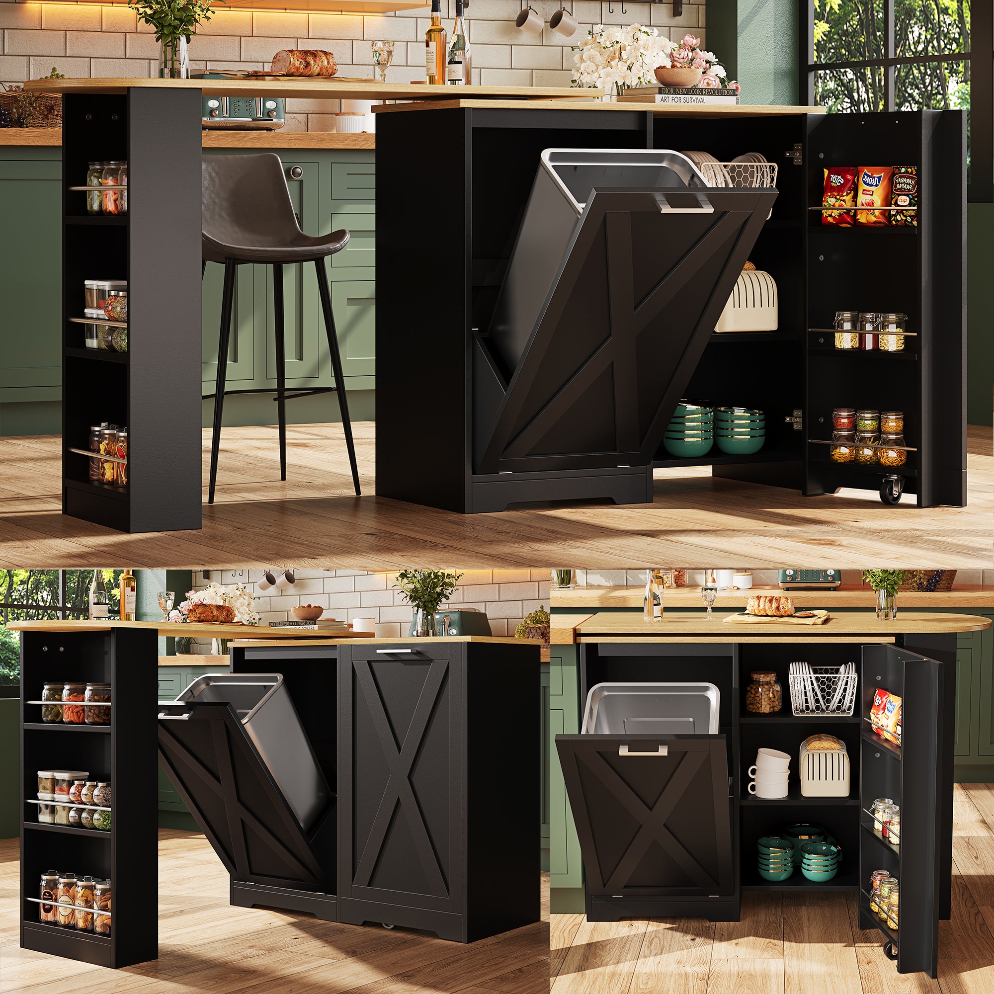 Bar de petit-déjeuner pivotant à 360°, simple et moderne, rangement ...
