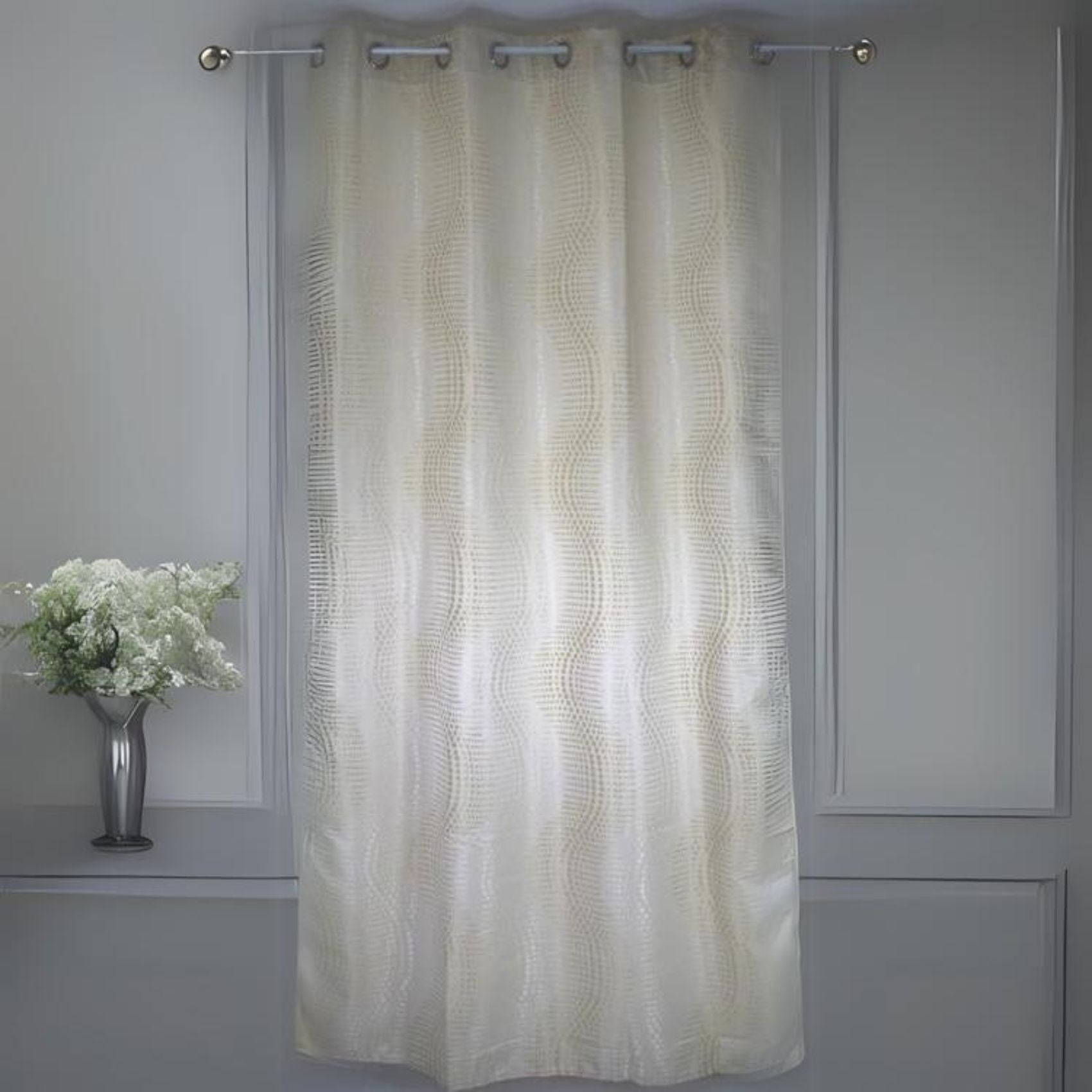 Rideau Jacquard - Effet "Bulles" - Beige - 140x240 cm - Jacquard ...