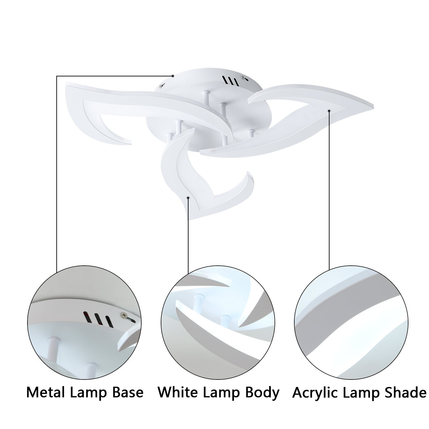 COMELY Plafón LED Moderno 36W 4050LM, Lámpara de Techo con Diseño de ...