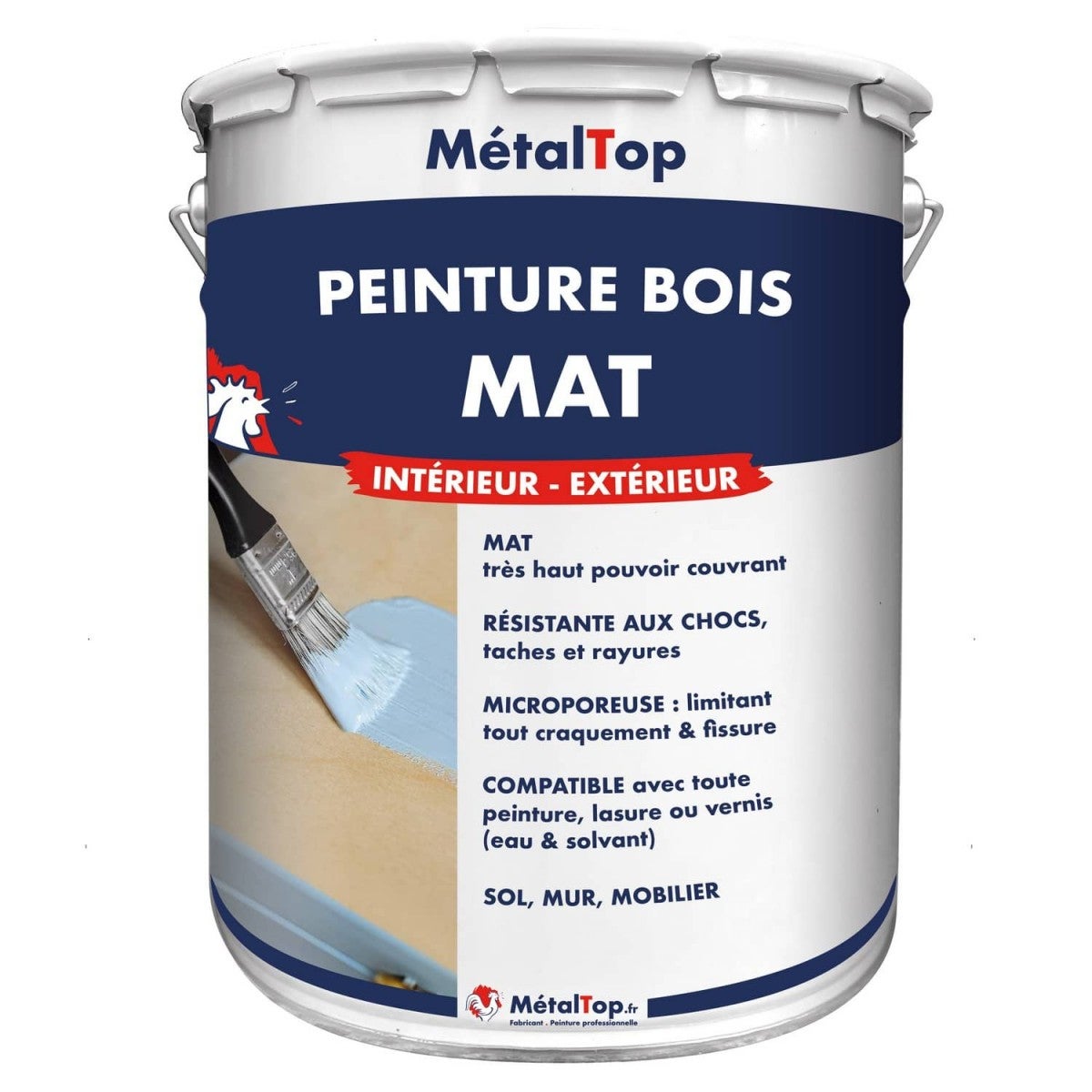 Peinture Bois Mat - Metaltop - Aluminium gris - RAL 9007 - Pot 15L ...