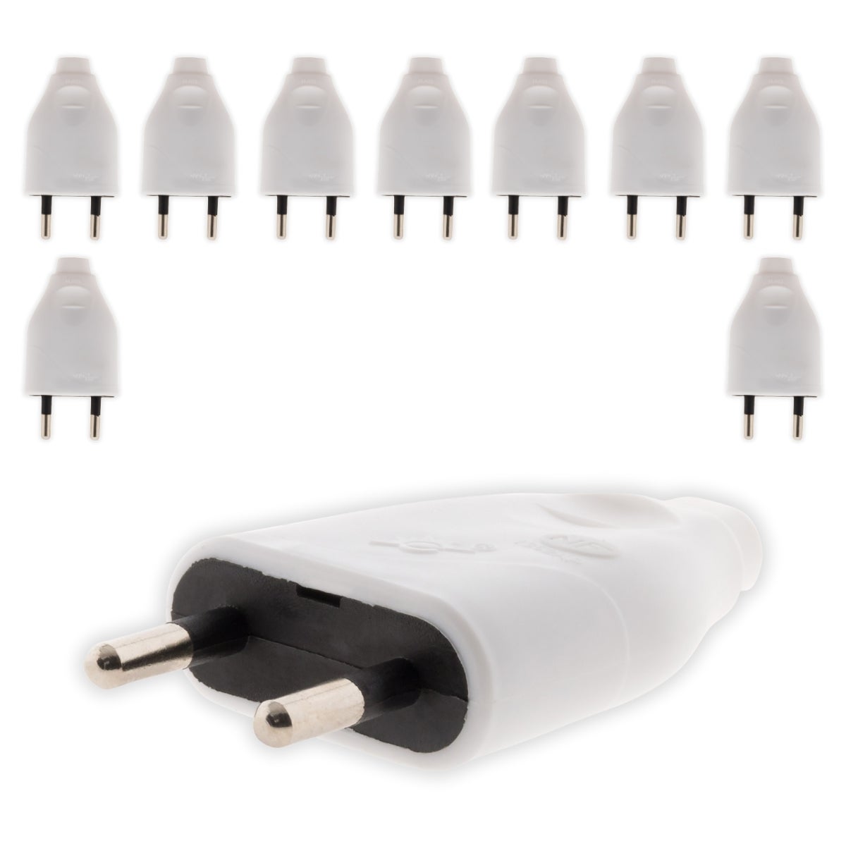 Pack de 10 conectores macho 2P 6A - blancos - Zenitech | Leroy Merlin
