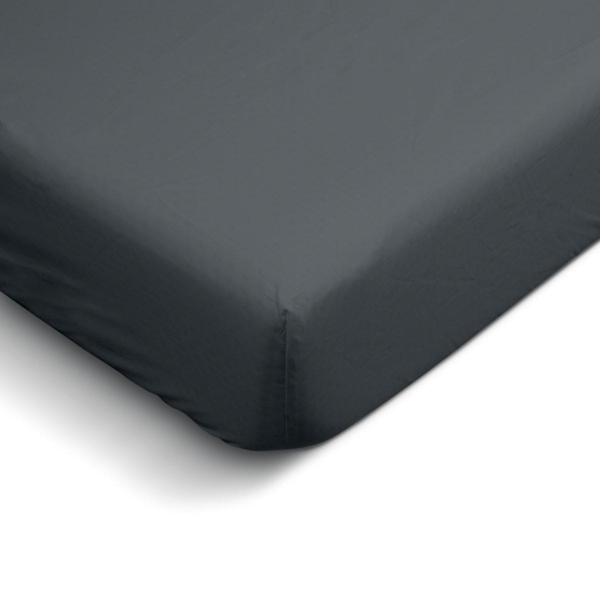 Drap housse uni 100% Percale de coton - Anthracite - 160x200cm | Leroy ... Drap housse uni 100% Percale de coton - Anthracite - 160x200cm | Leroy ...
