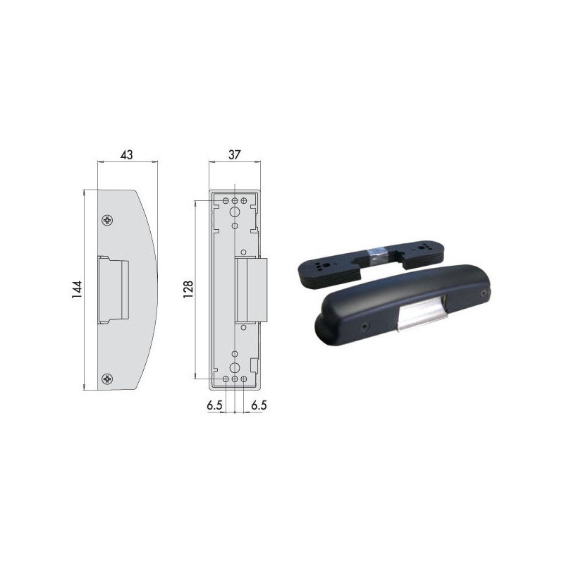 CISA 107083900 Electric Encounter for Panic Handle, 12 V.Ca, Black ...