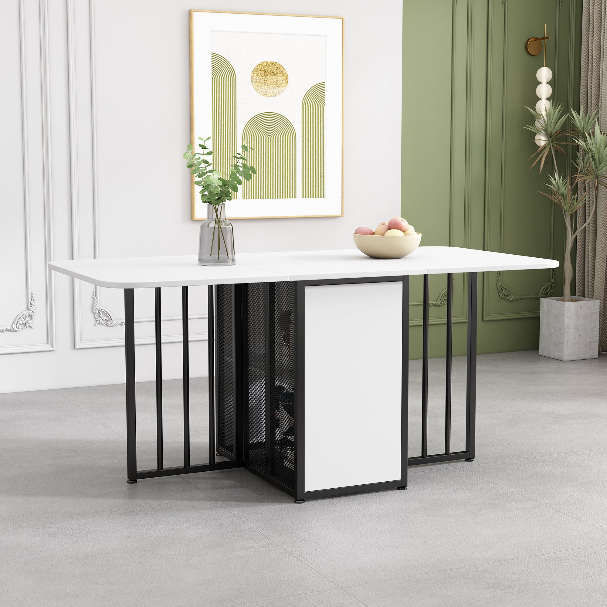 Table à manger pliante, table à manger extensible multifonctionnelle ...