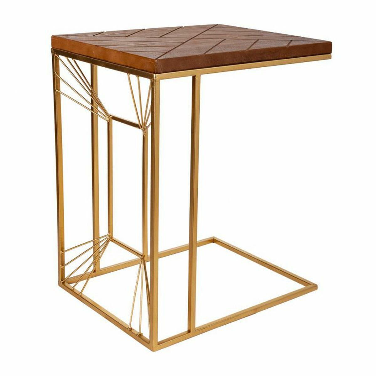 Table d'angle en bois et métal doré 45x35x55h | Leroy Merlin