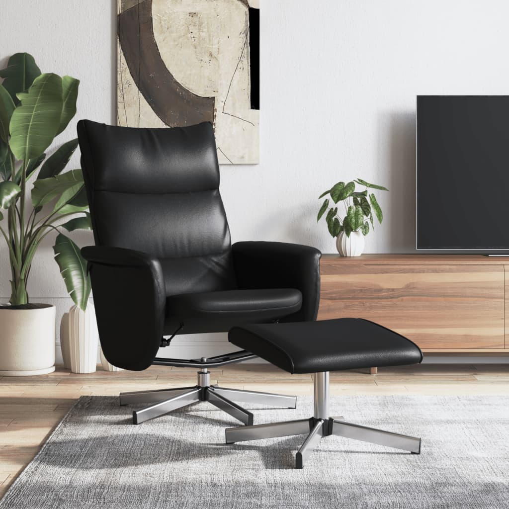 Fauteuil de Salon，Chaise，Fauteuil inclinable avec repose-pied noir ...