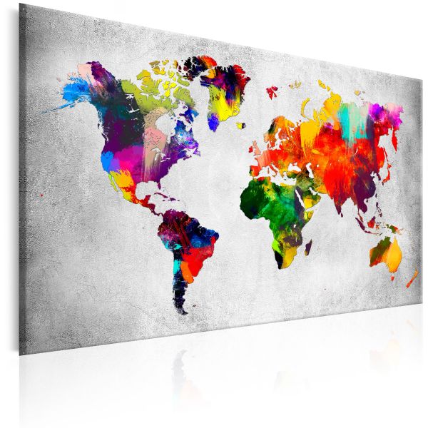 Tableau Cartes du monde Coloured Revolution 120x80 cm | Leroy Merlin
