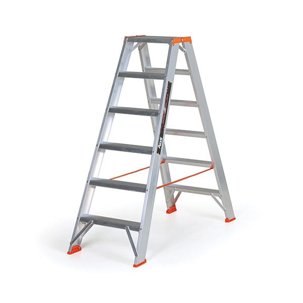 Escabeau double accès 2x6 marches - Hauteur max. de travail 2,78m ...