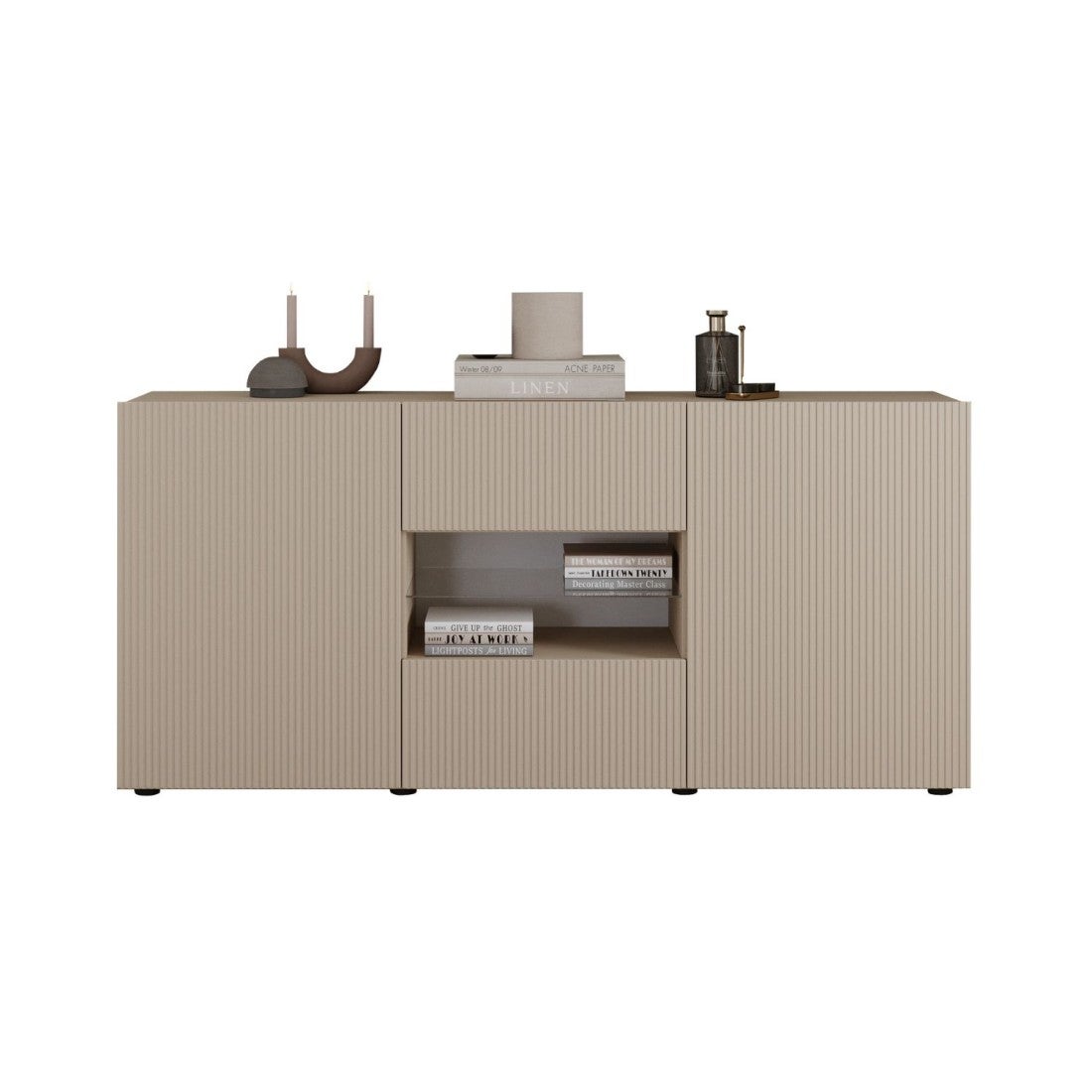 Buffet SCENA – L181 x H84 x P42 cm – 2 puertas + 2 cajones + nicho ...