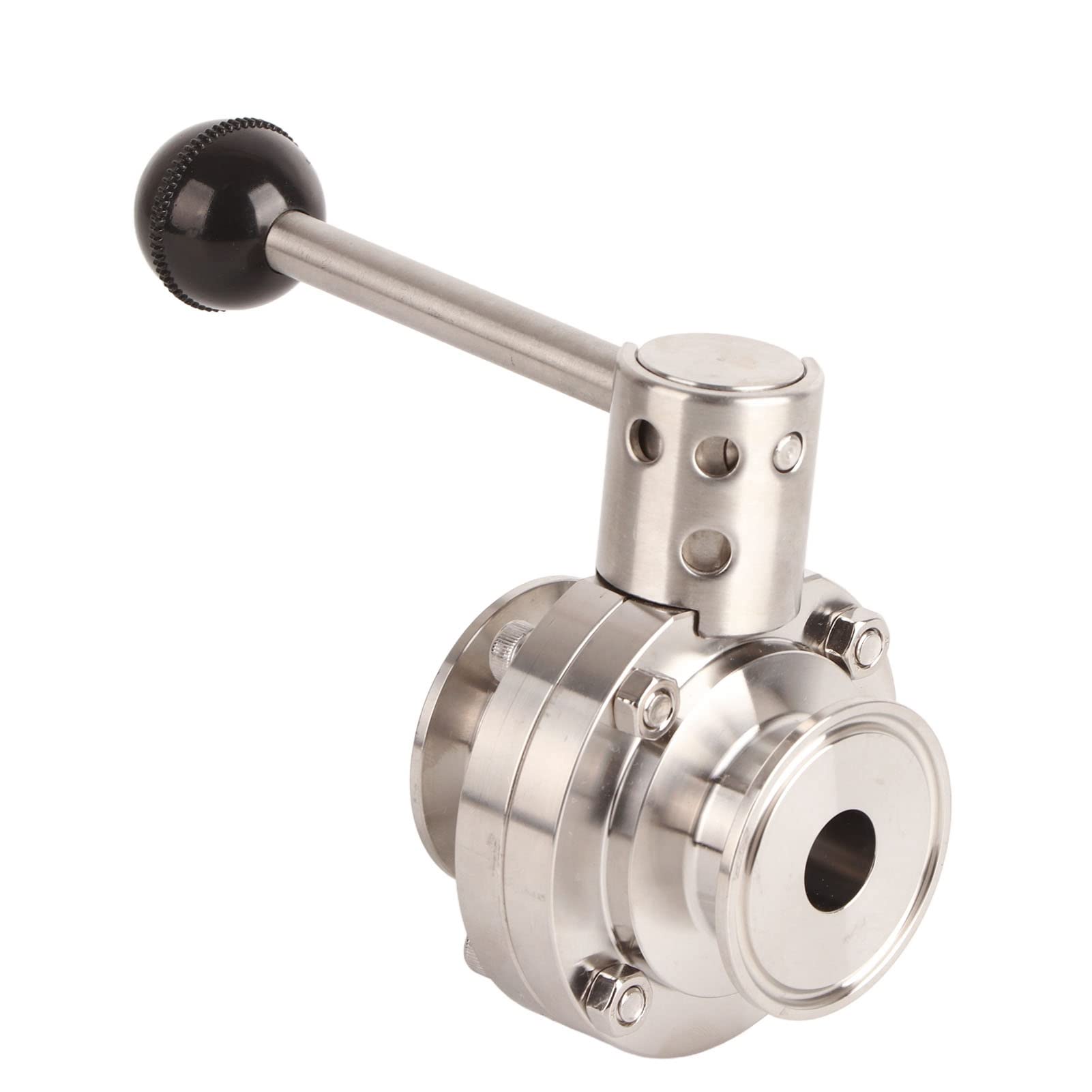 Vanne papillon sanitaire à trois voies en acier inoxydable à connexion ...