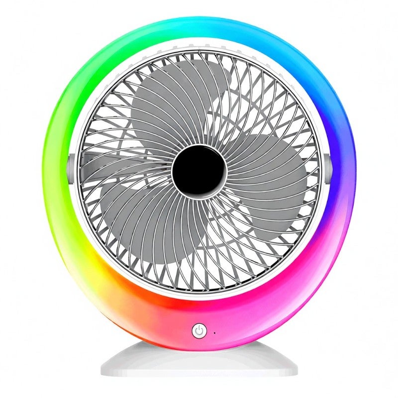 Ventilateur bureau LED multicolore USB, éclairage dégradé, 3 vitesses ...