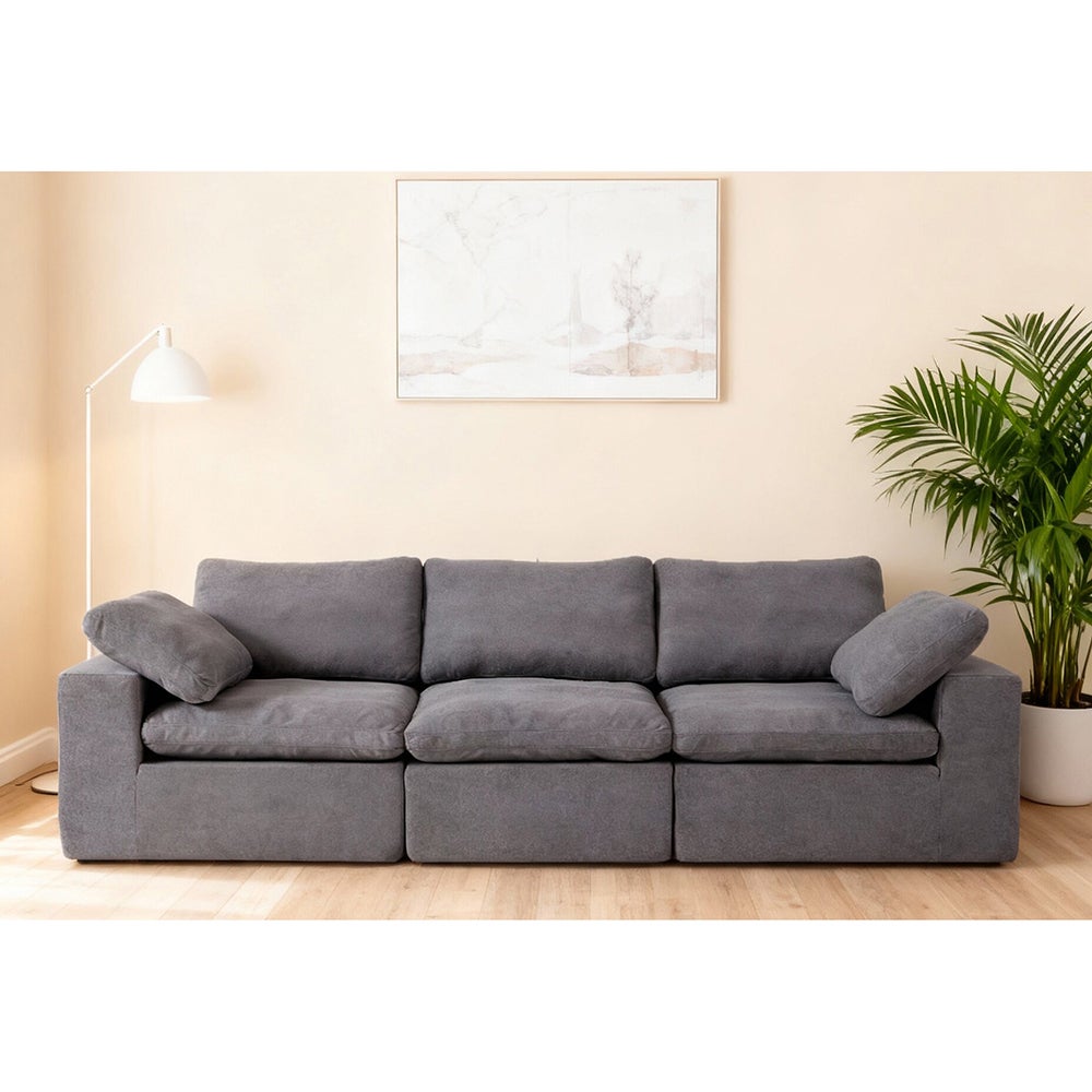 Canapé modulaire Cloud mousse certifiée - gris sans assemblage | Leroy ...