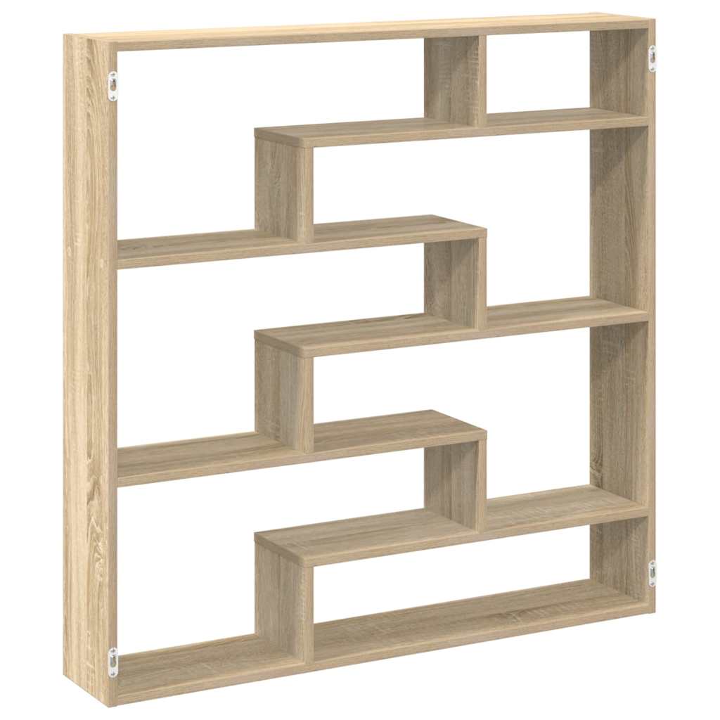 Estante cubo de pared 7 compartimentos madera roble Sonoma | Leroy Merlin