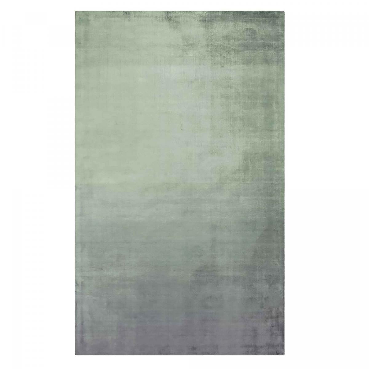 Tapis salon 200x300 fait à la main en tencel vert rectangle motif ...