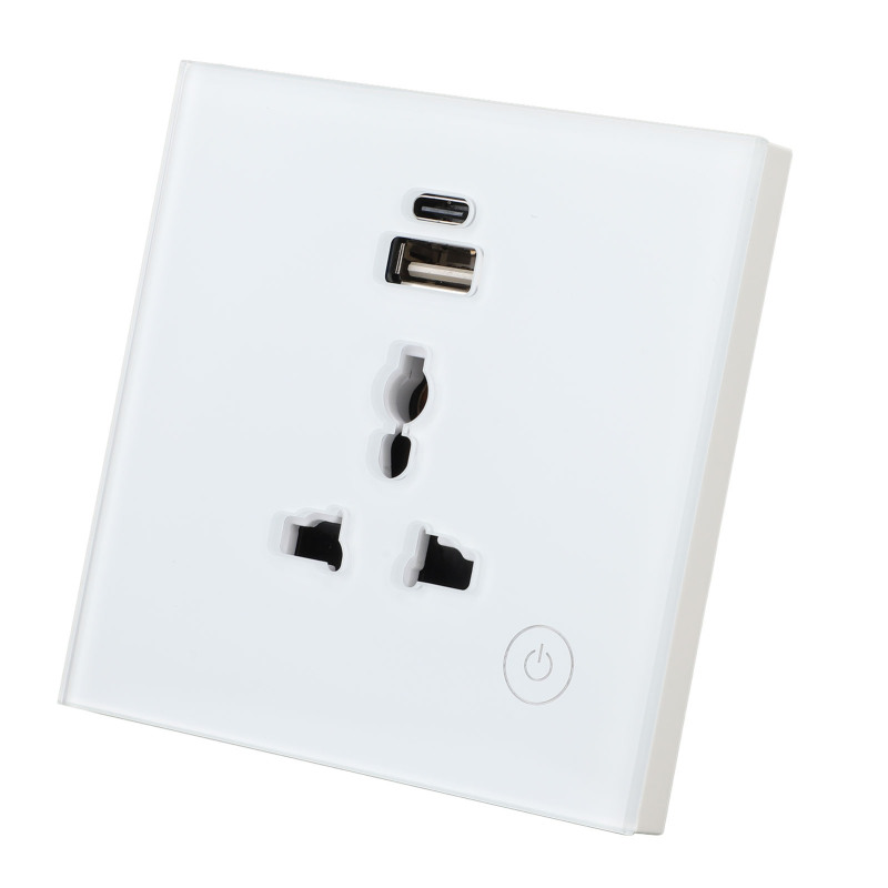 Prise connectée Wi-Fi avec commande tactile et port USB Type-C ...