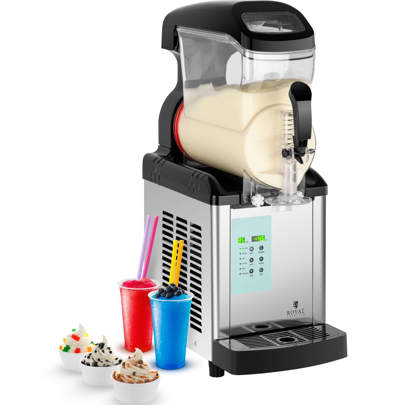 Machine à granitas - Royal Catering - capacité : 6 litres - puissance ...