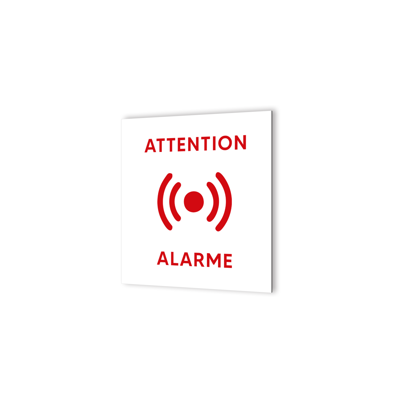 Panneau Alarme Sécurité - Signalétique Dibond Aluminium - Blanc Rouge ...
