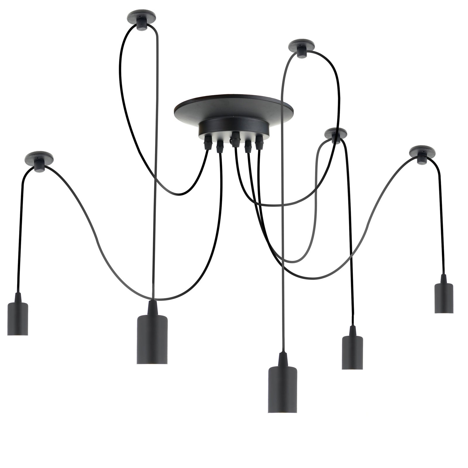 Suspension lustre E27 5 ampoules avec câble noir 3m | Leroy Merlin