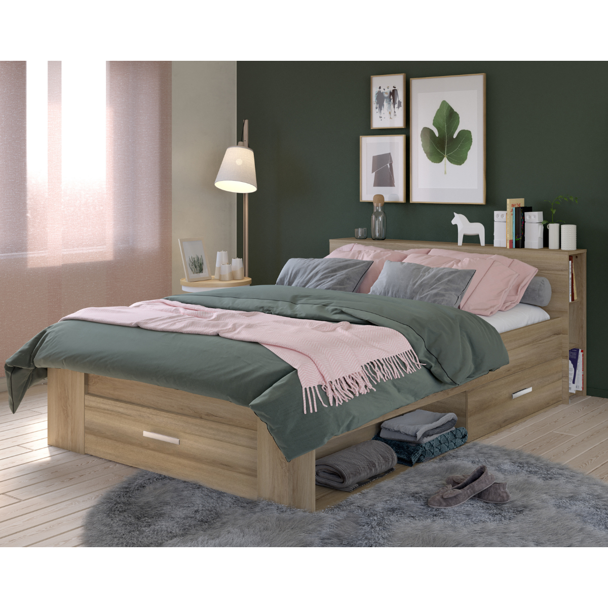 Lit Pocket - 160x200 cm | Cadre en mdf | Hauteur 75 cm | Le Roi du ...