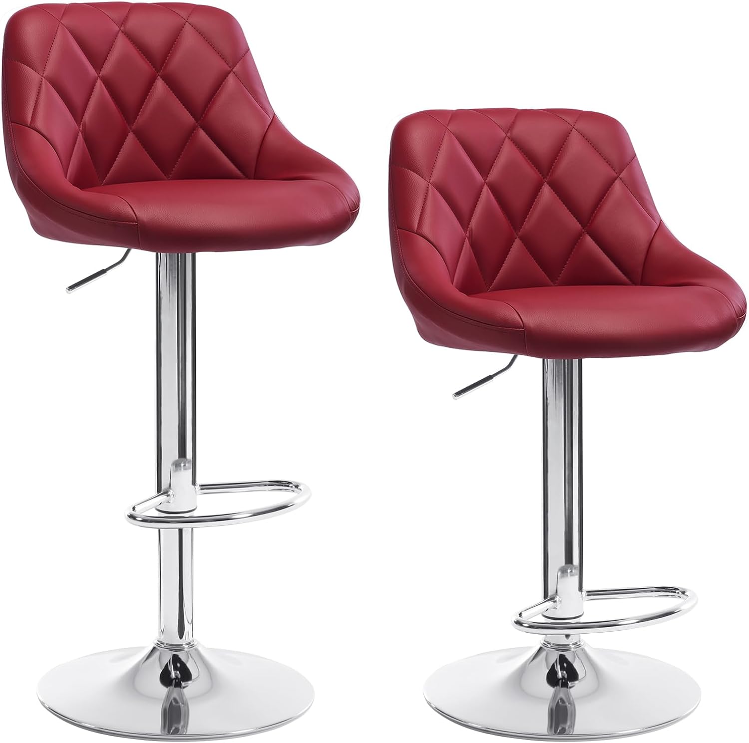 Lot de 2 Tabourets de bar WOLTU, avec repose-pieds, hauteur réglable ...