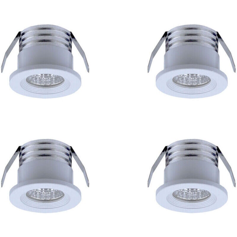 Lot de 4 mini spots LED encastrables, 3 W, Lumière neutre Blanc | Leroy ...