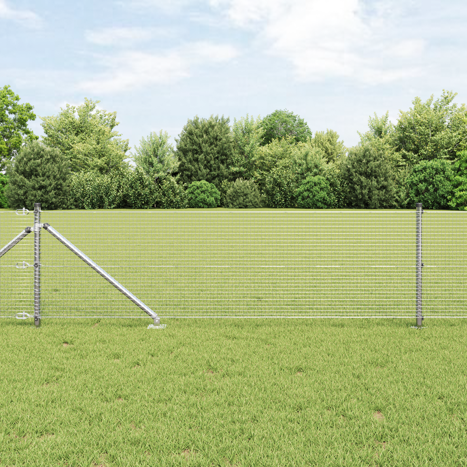 Reja con postes Plateado 0.5 x 10 m Acero vidaXL | Leroy Merlin
