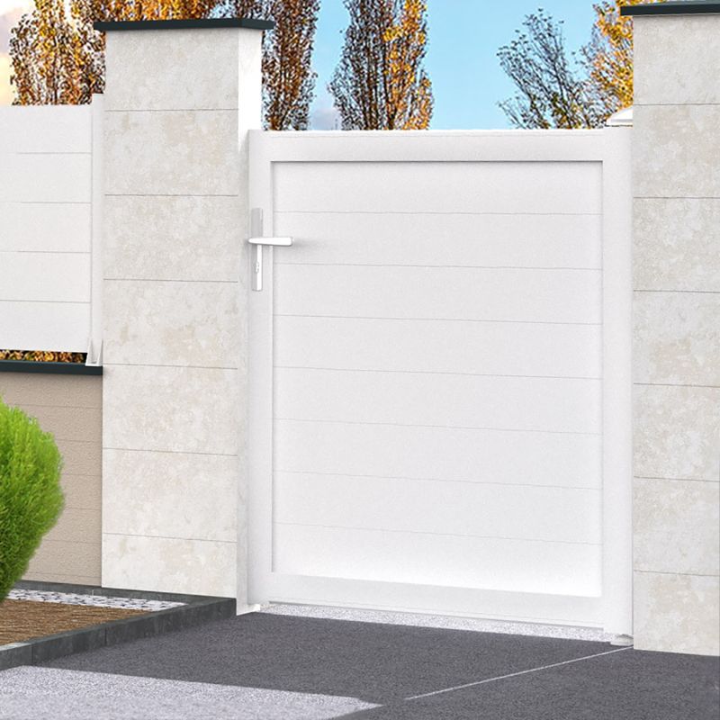 Portillon plein en kit (RAL9010 - Blanc - Longueur 1000 x Hauteur 1414 ...