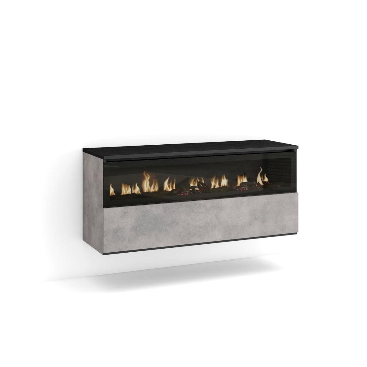 Chimenea eléctrica Kroma flotante o empotrable con puerta gris ...