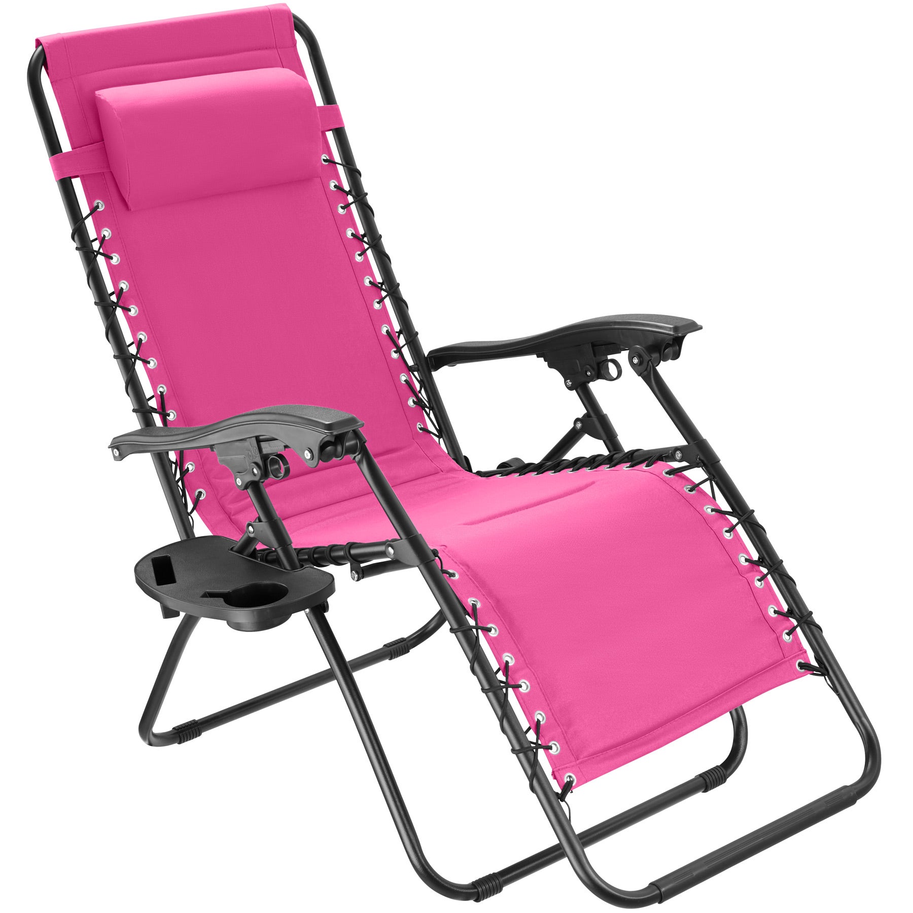 Tectake Chaise de jardin MATTEO - rose vif | Leroy Merlin