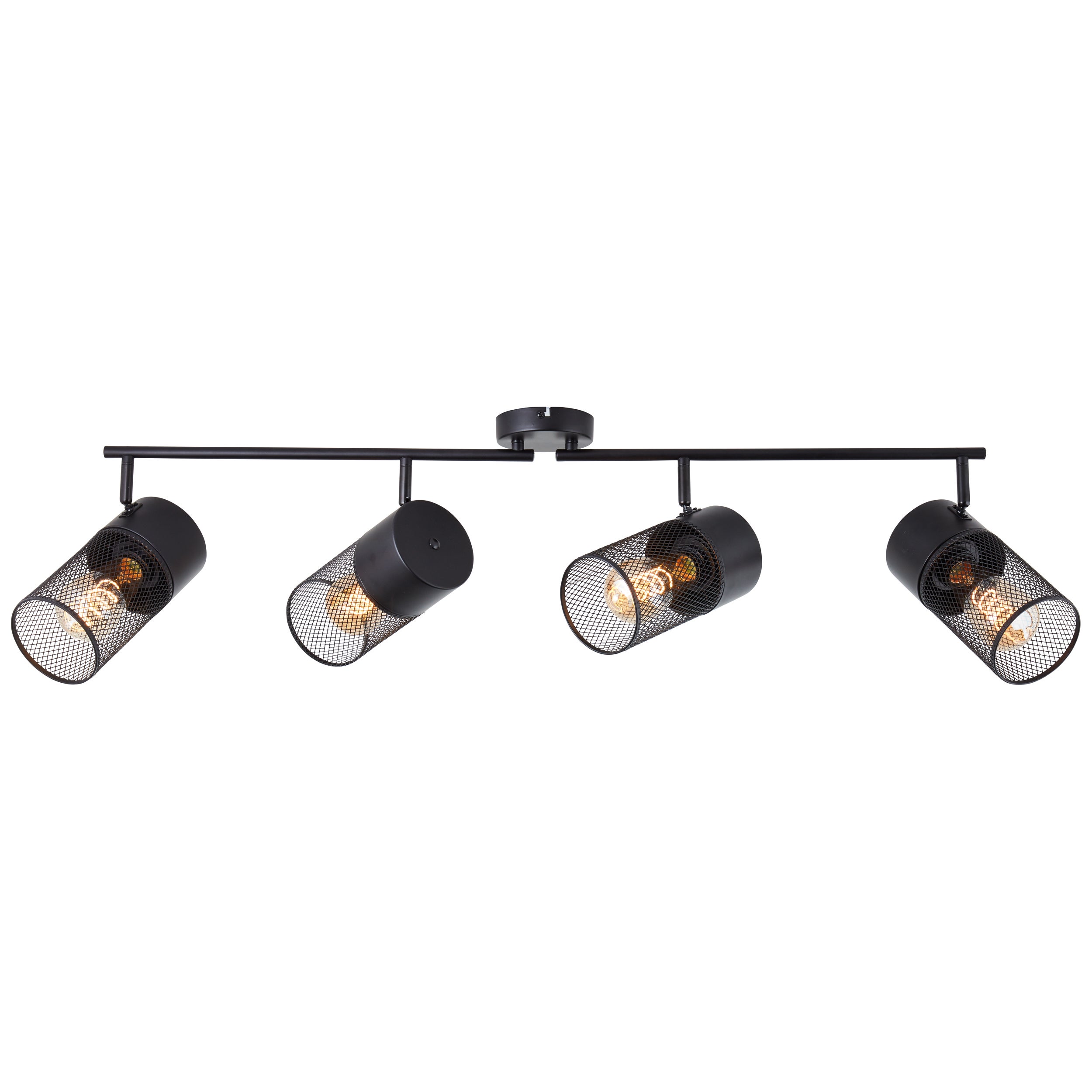 Brilliant Kamolo Foco de 4 llamas negro mate, metal, 4x A60, E27, 40 W ...
