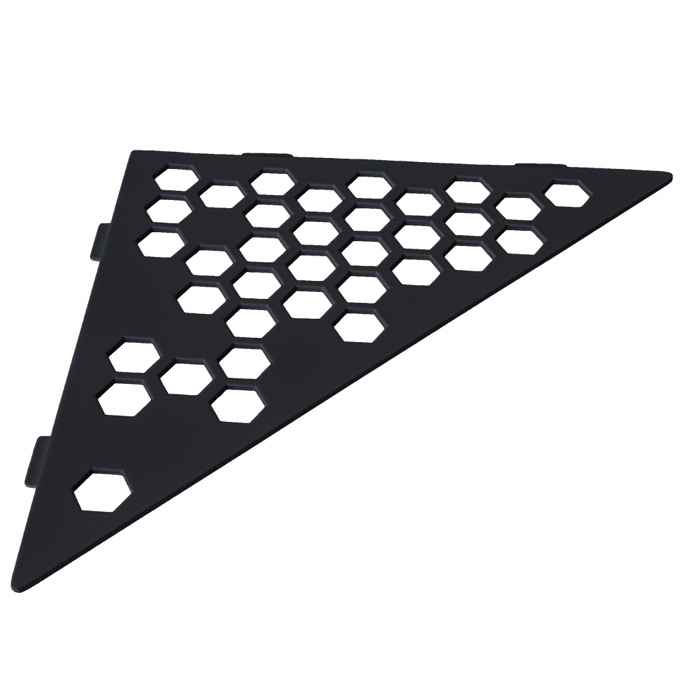 Etagère de douche en acier inox noir 20,4 x 20,4 cm x 2 mm - Triangulaire design Hexagone ...