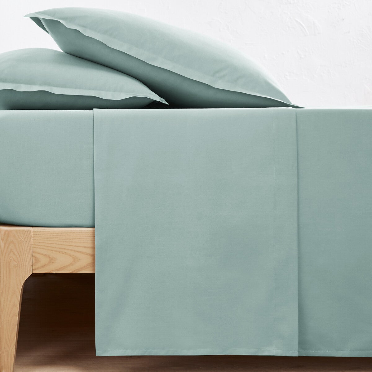 Drap plat uni percale de coton Scenario - Bleu céladon - 180 x 290 cm ...