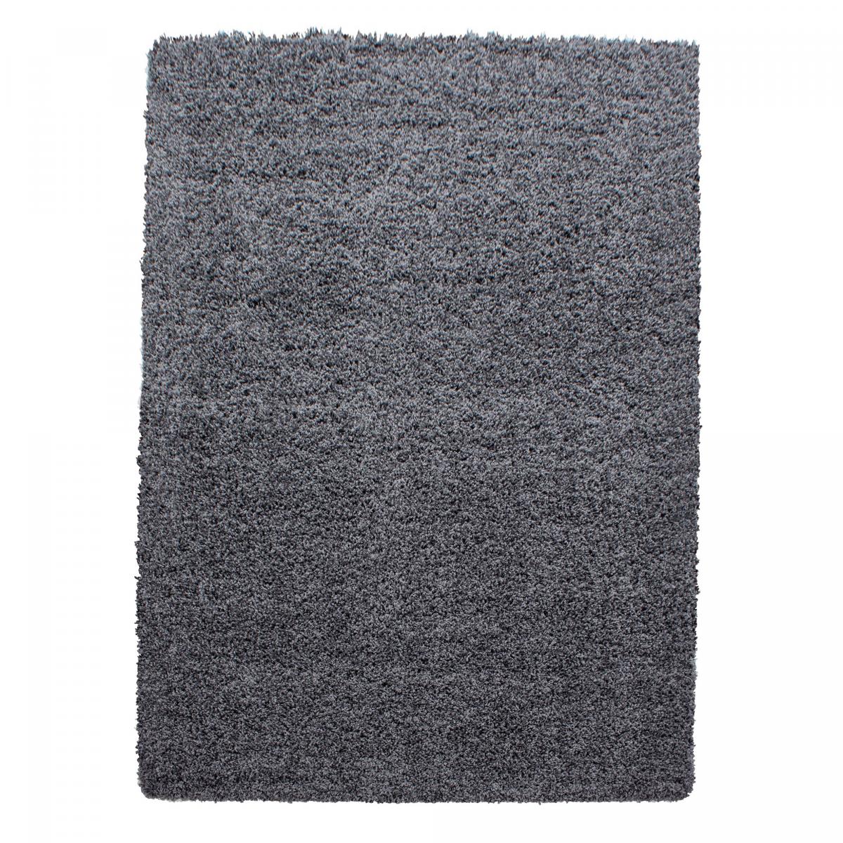 Tapis poils longs shaggy 200x290 rectangle tissé gris motif uni UNI L | Leroy Merlin