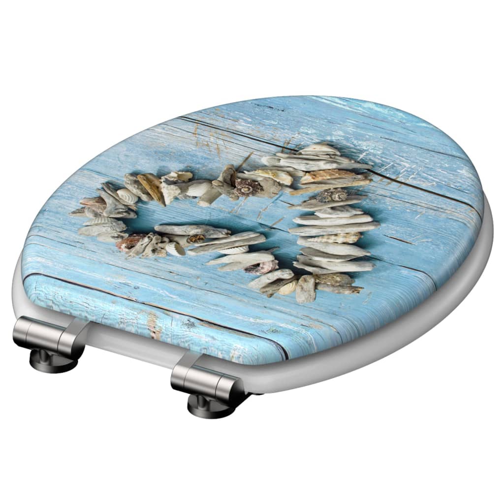 Siège de toilette à fermeture douce en MDF SHELL HEART avec finition ...