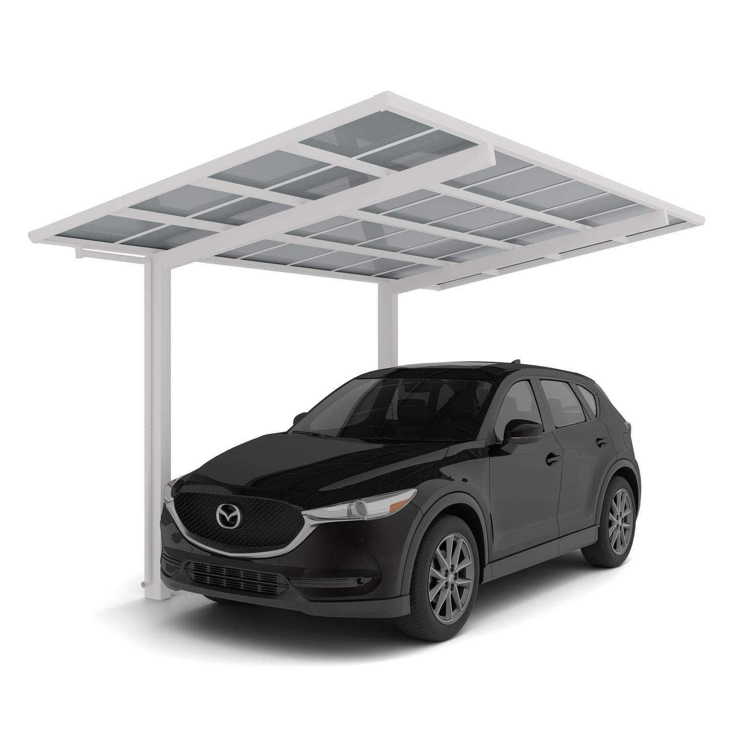 Carport simple avec 9 panneaux solaires - charge de toiture 100kgs/m² ...