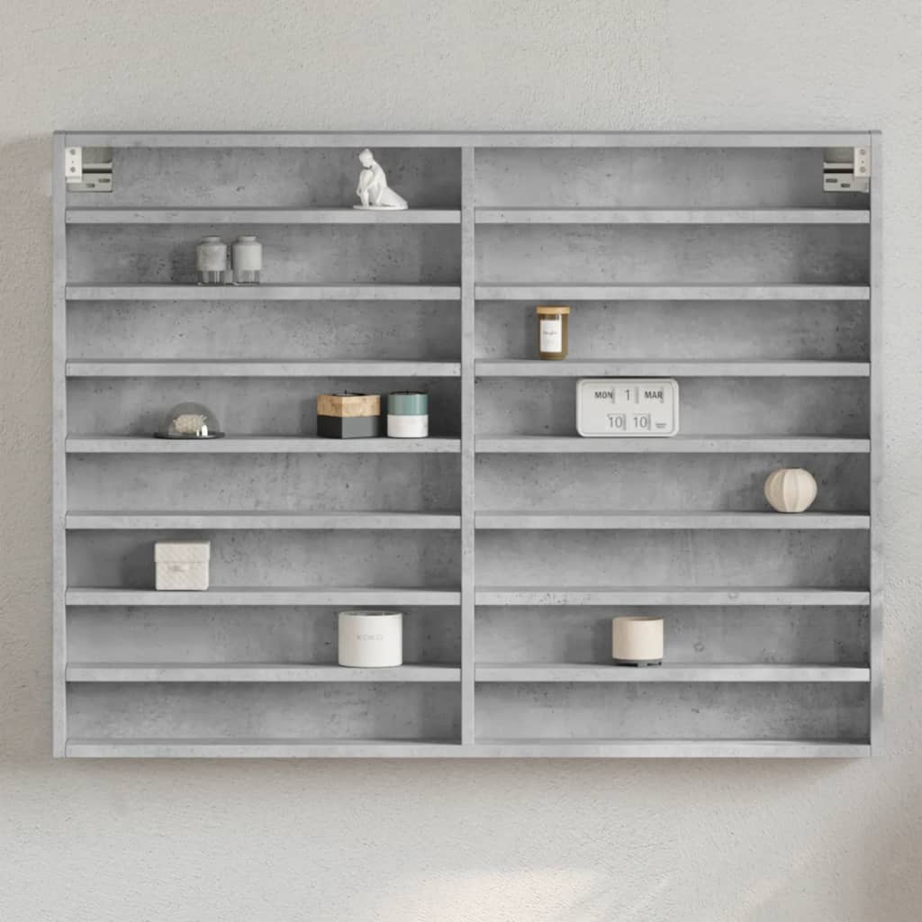 Maison Exclusive - Vitrina de madera de ingeniería gris hormigón 100x8 ...