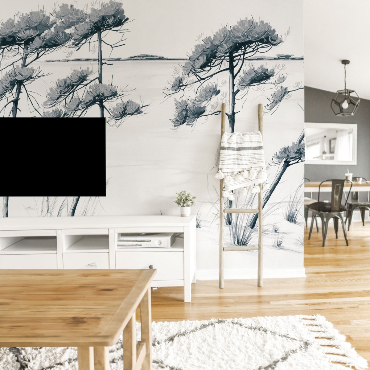 Papel pintado panorámico Playa del lago Gris 300x250cm | Leroy Merlin