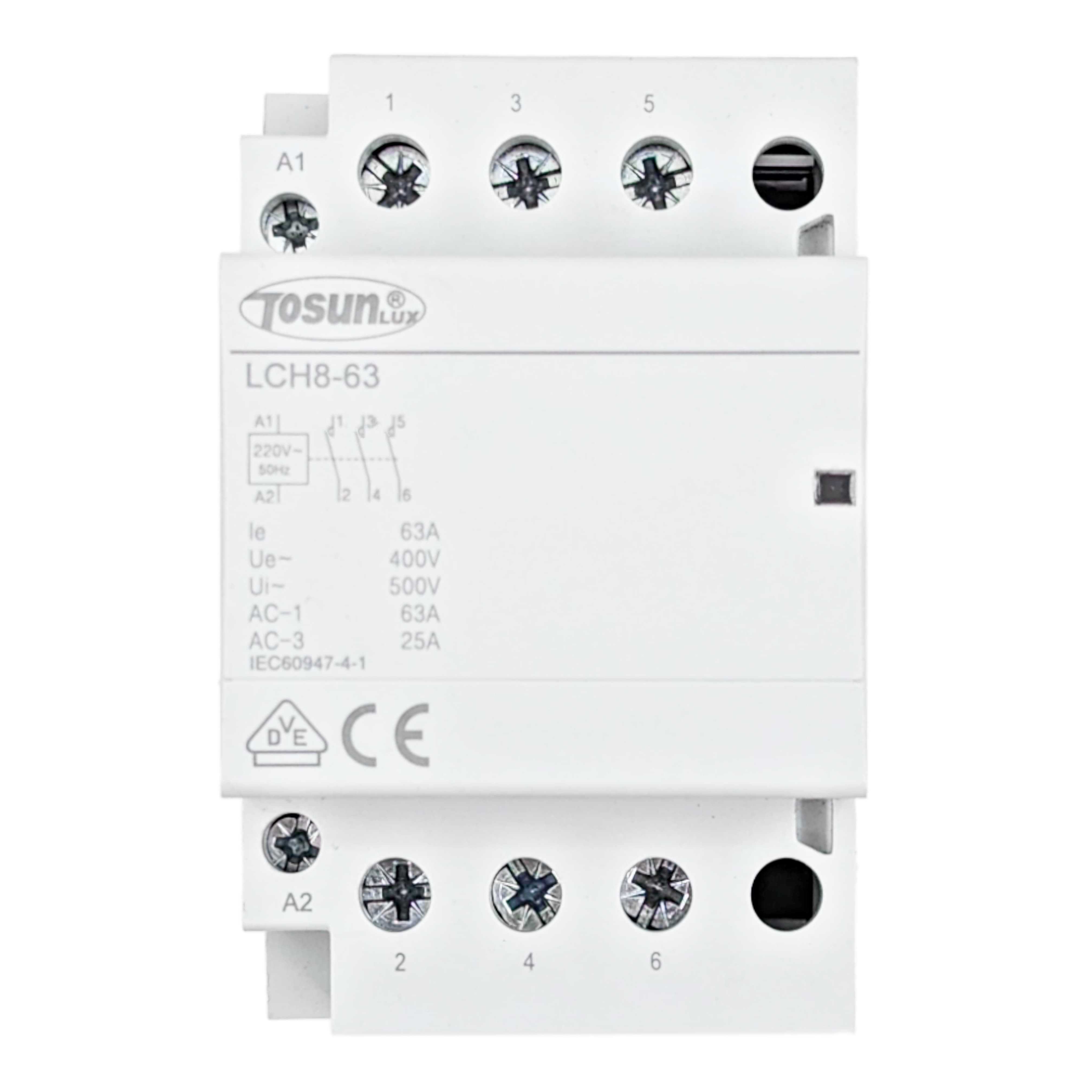 Contactor Modular LCH8-25 3P 25A 3NO – Control de Carga Trifásica con 3 ...