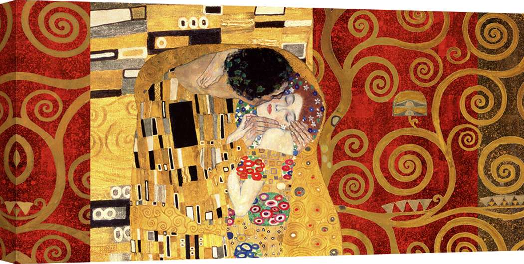 Pintura sobre lienzo – Gustav Klimt – El beso (Oro) – 100x50 cm | Leroy ...