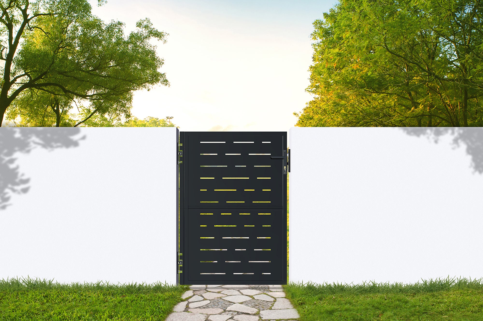 Portillon acier 1m NALI ARLBERG H.140cm Noir mat | Leroy Merlin