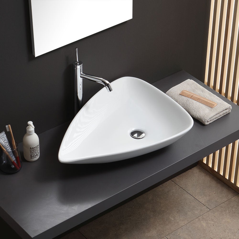 Lavabo à poser ovale design moderne en céramique | Leroy Merlin
