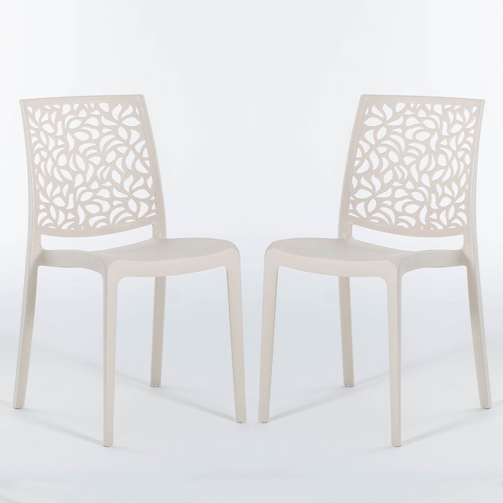 Conjunto de 2 sillas Anna apilables en polipropileno con fibra de ...