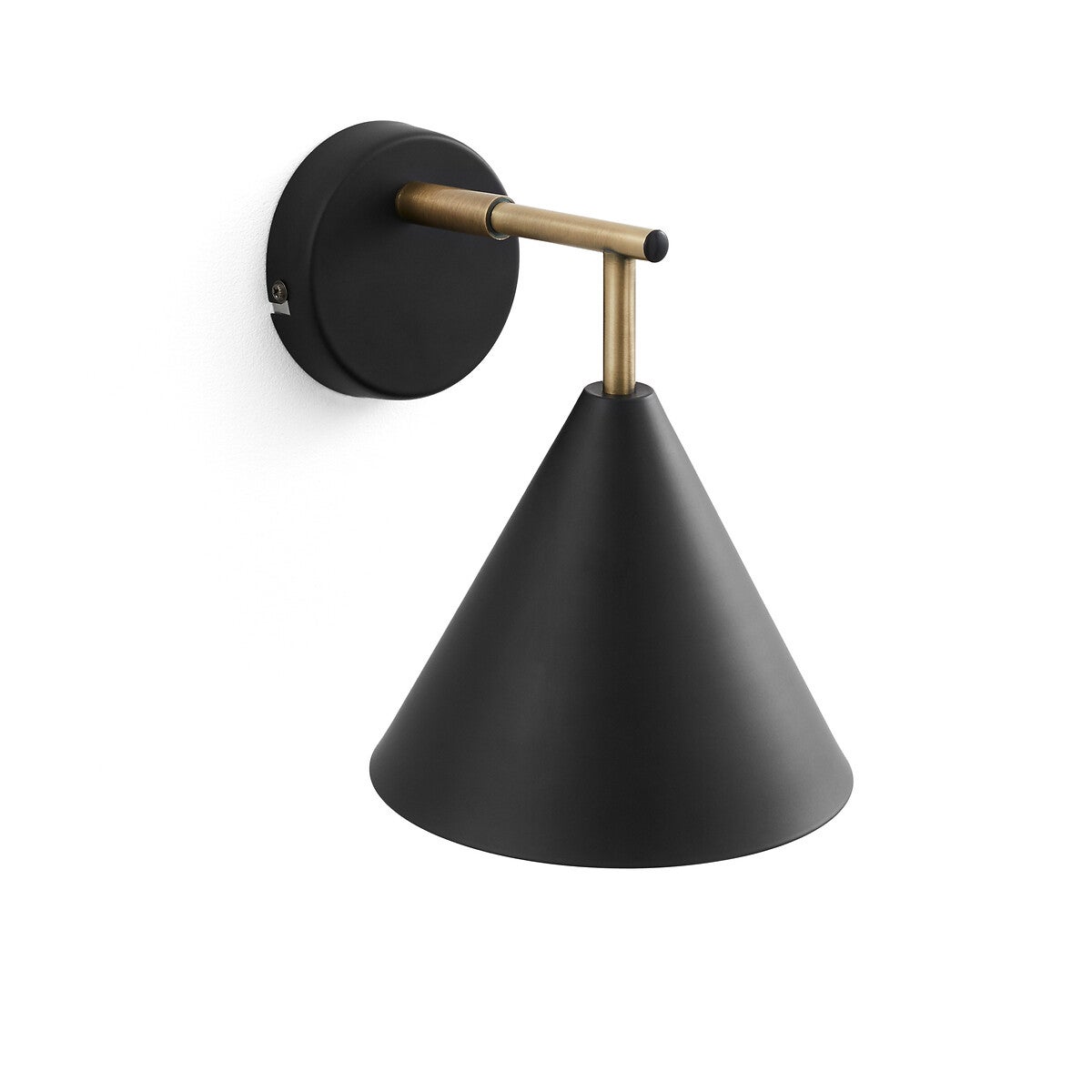 Applique orientable en métal fer, Hiba - Noir/laiton - taille unique ...