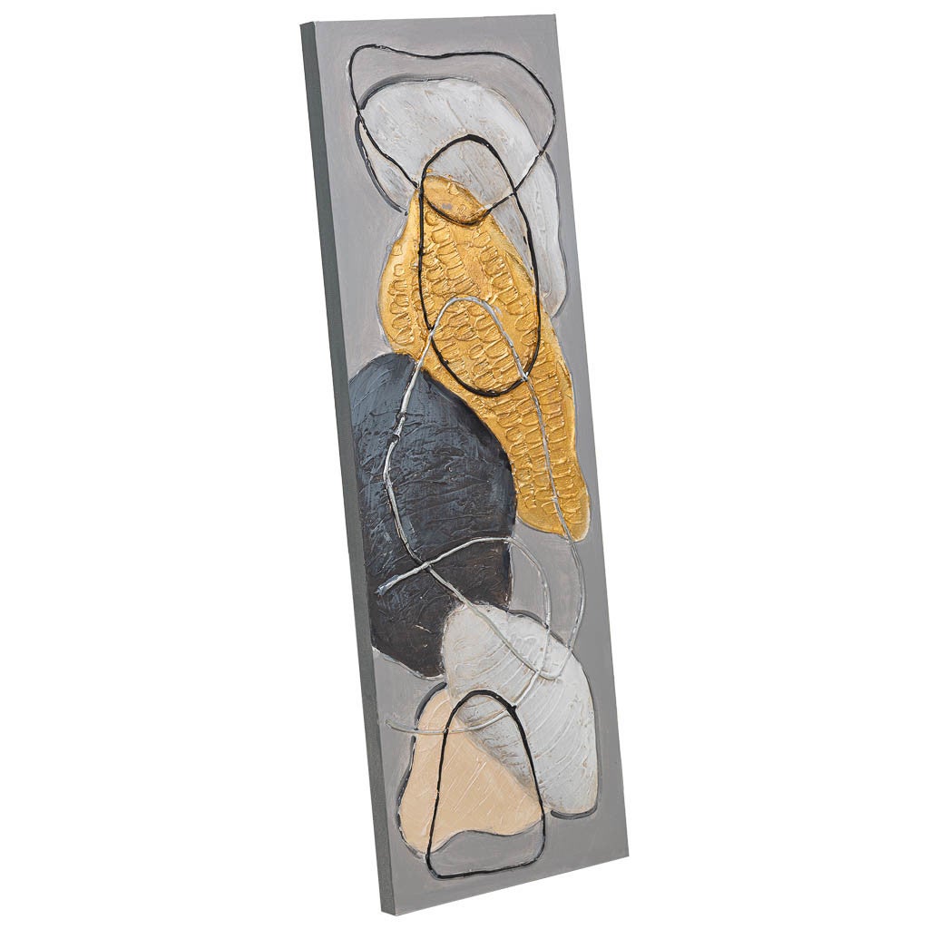 Tableau peint à la main avec relief gris 30x90x3h | Leroy Merlin