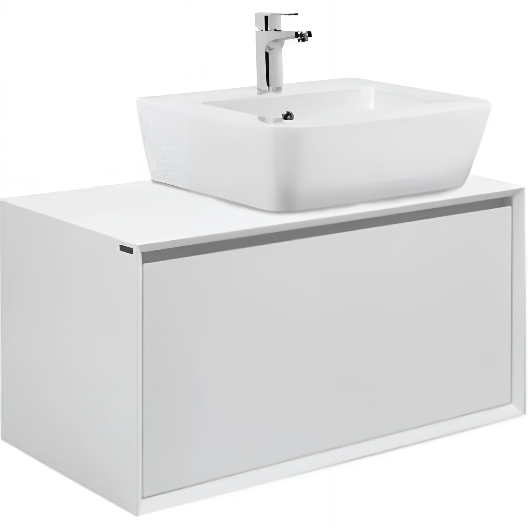 Meuble de salle de bains suspendu 1 maxi tiroir fermeture ralentie ...