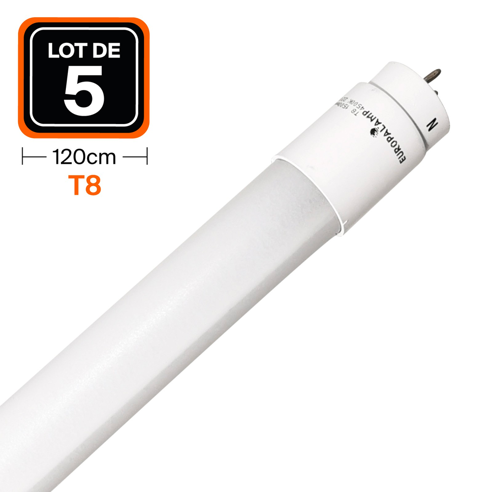 5 Tubos LED Neón 18W 120cm T8 Blanco Frío 6000K Gama Pro | Leroy Merlin